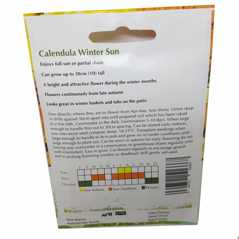 Calendula Winter Sun Pictorial - Budget Seeds