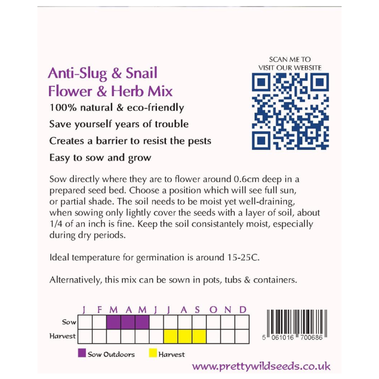 Anti-Slug & Snail Flower & Herb Mix Pictorial Packet - Budget Seeds